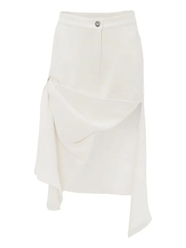 JW Anderson Asymmetric Draped Midi Skirt - White