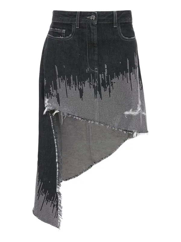 JW Anderson Studded Asymmetric Denim Skirt - Black