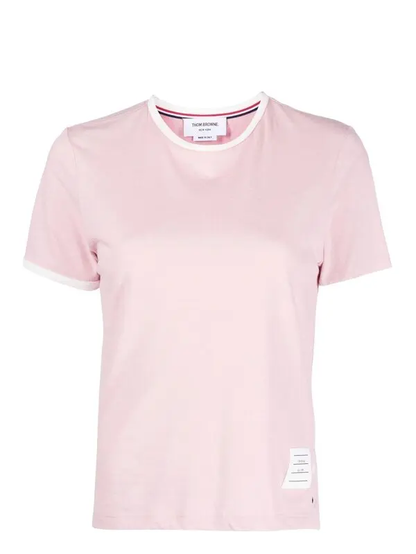 Thom Browne Contrast-trim T-shirt - Pink