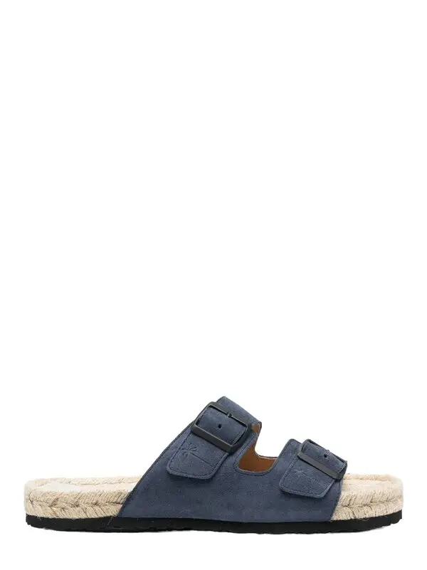 Manebí Buckle-strap Suede Espadrille Sandals - Blue