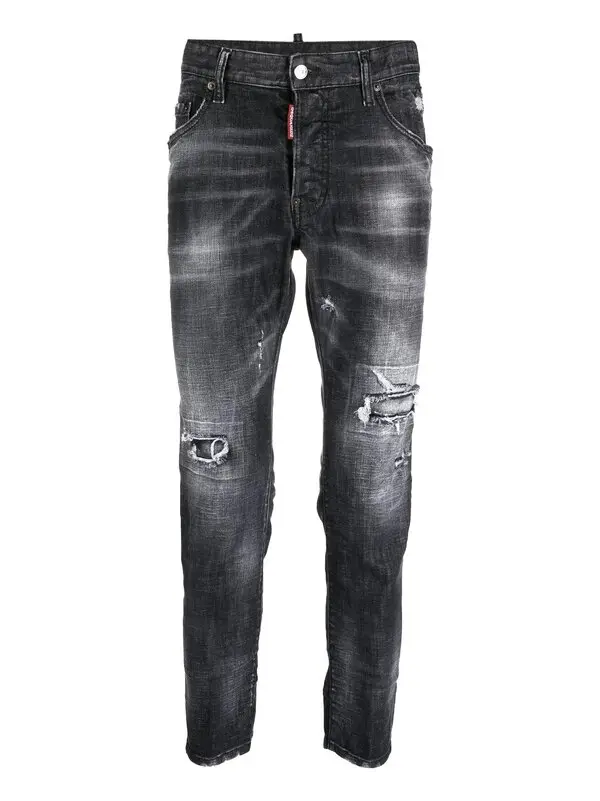 Dsquared2 Distressed Skinny Fit Jeans - Black
