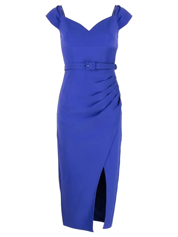 SELF-PORTRAIT Sweetheart-neck Midi Dress - Blue