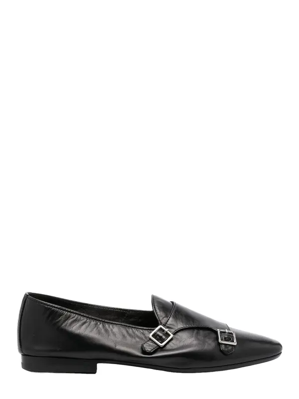 HENDERSON BARACCO Buckle-strap Leather Slippers - Black