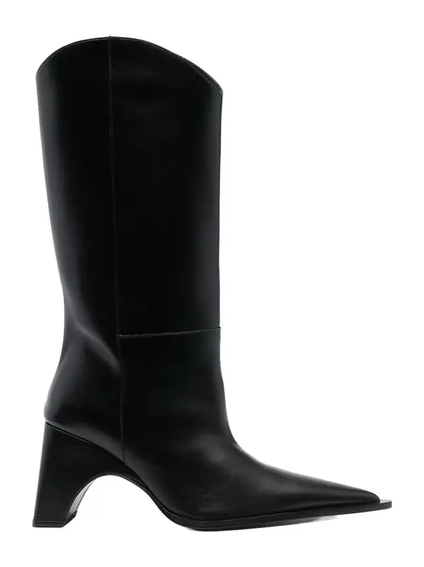 Coperni Bridge Cowboy Leather Boots - Black