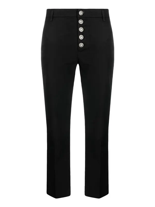 DONDUP Cropped Chino Trousers - Black