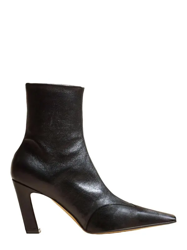 Khaite Nevada Leather Ankle Boots - Black