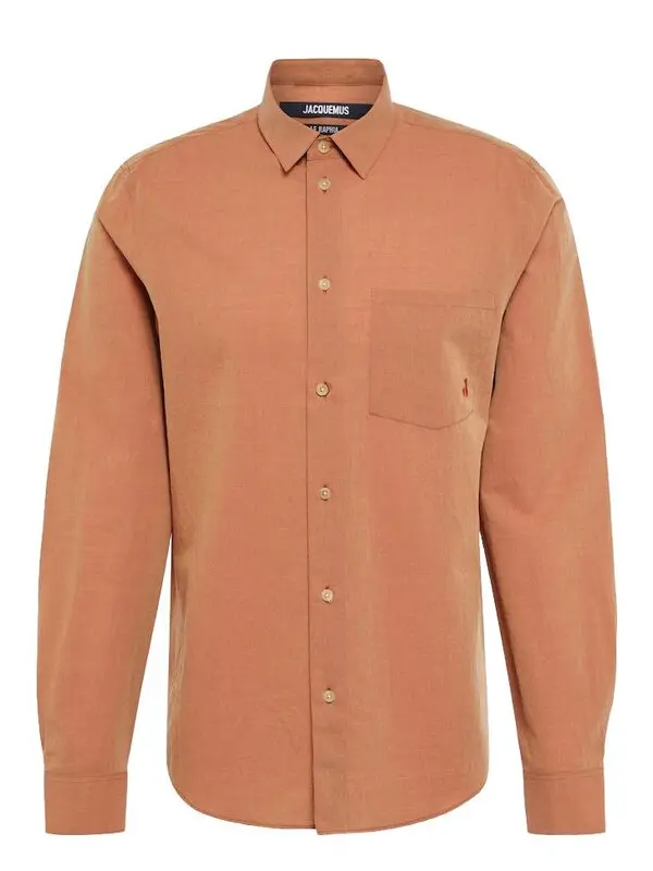 Jacquemus La Chemise Meio Cotton And Wool Shirt - Orange
