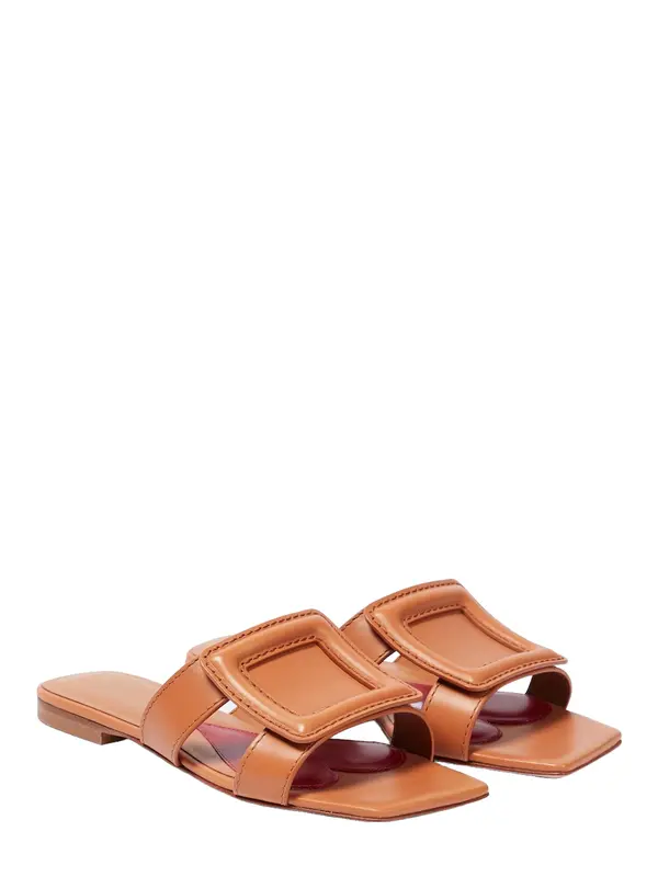 ROGER VIVIER Buckle Leather Sandals - Brown