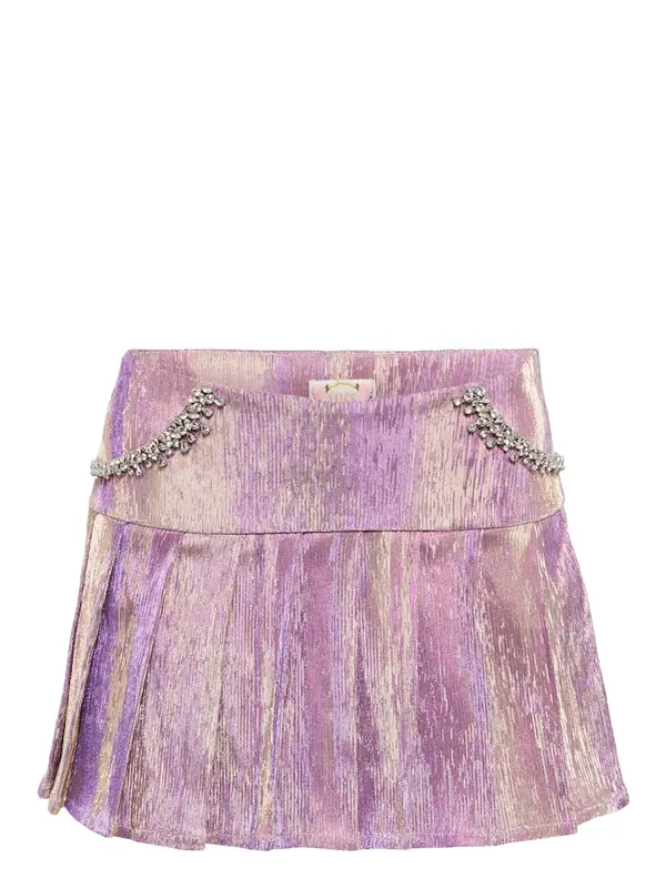 MISS SOHEE Embellished Pleated Miniskirt - Purple