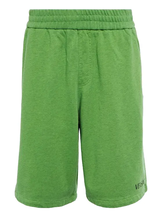 Versace Cotton Jersey Shorts - Green