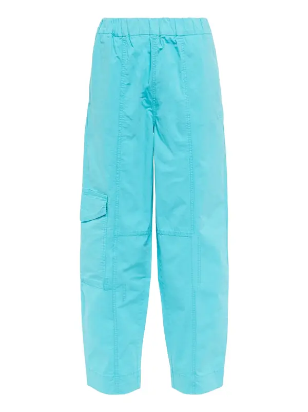 GANNI Cotton-blend Pants - Blue