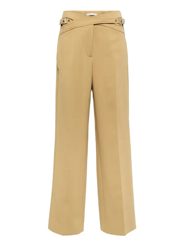 DION LEE Interlock High-rise Wide-leg Pants - Green