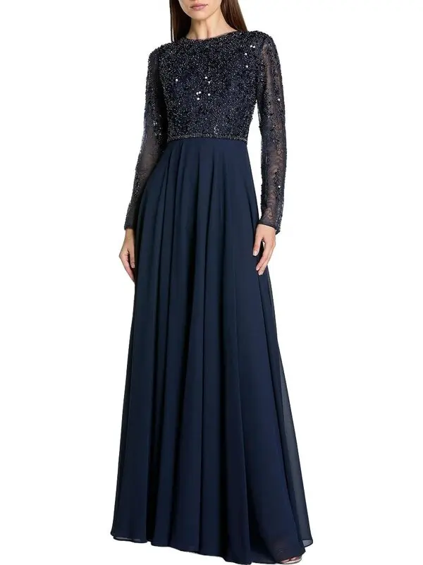 Mac Duggal Embellished A-line Gown - Midnight