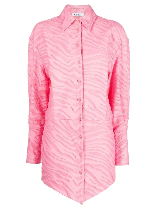 Attico Silvye Zebra-patterned Shirt Dress - Pink
