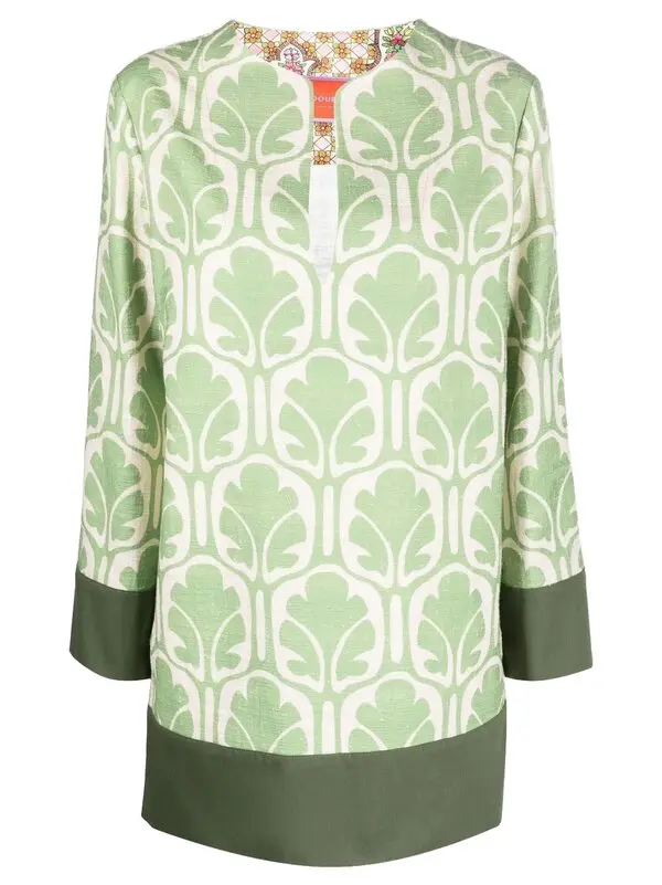 La DoubleJ Graphic Print Mini Dress - Green