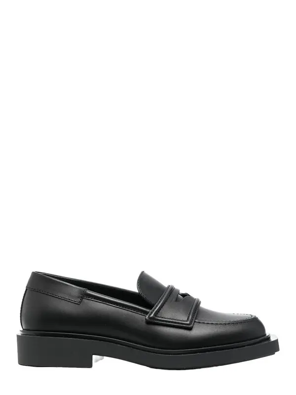 3JUIN Almond-toe Leather Loafers - Black