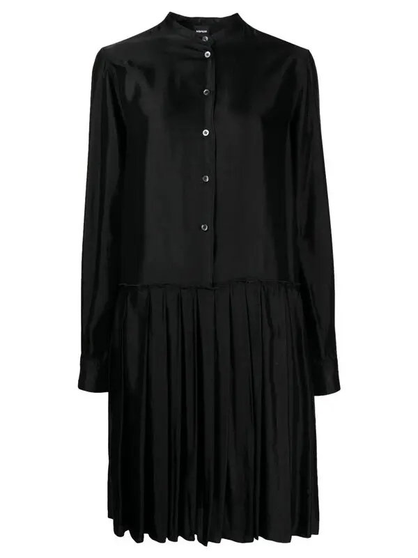 Aspesi Pleated-detail Midi Dress - Black