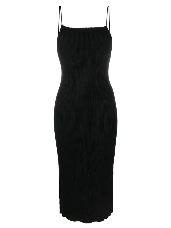 AERON Ribbed-knit Low-back Dress - Black