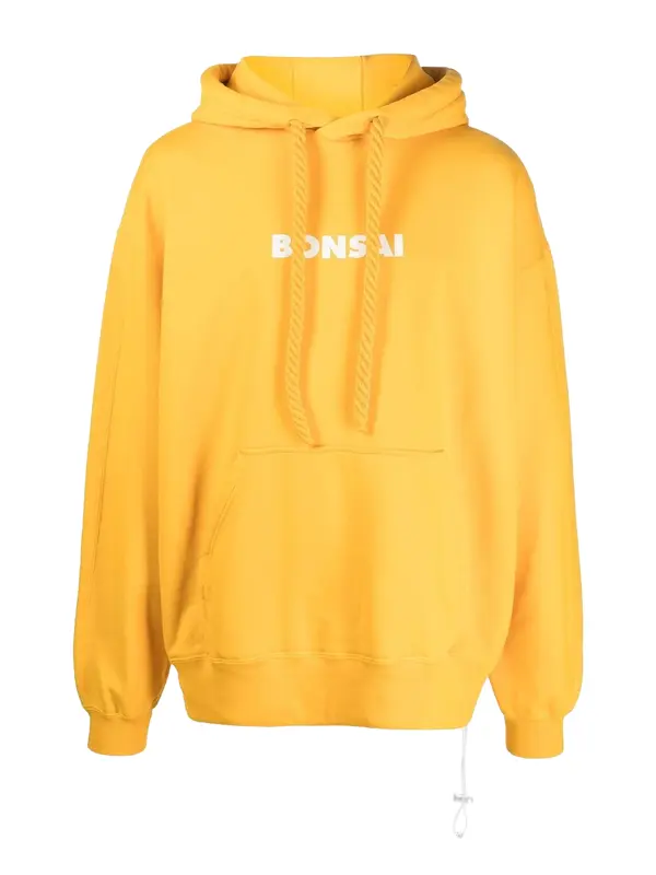 BONSAI Cotton Hoodie With Logo - Orange