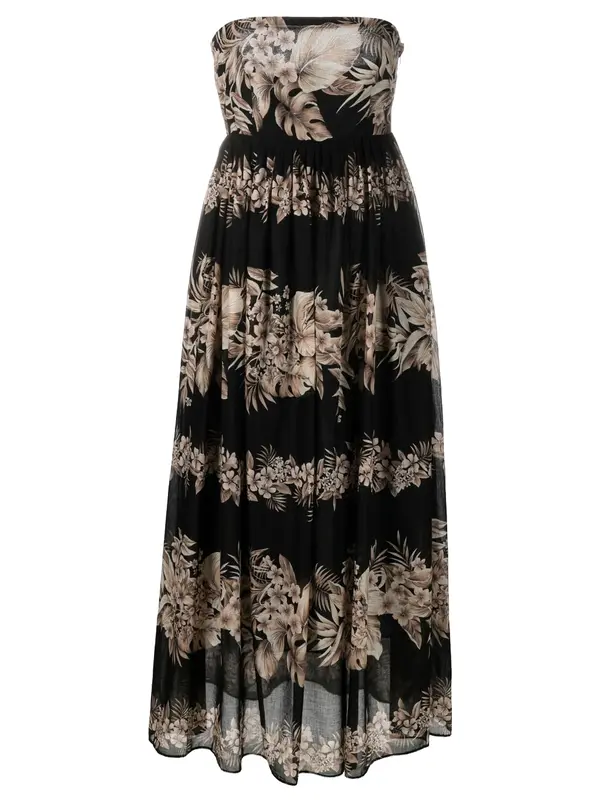 TWINSET Floral-print Maxi Dress - Black