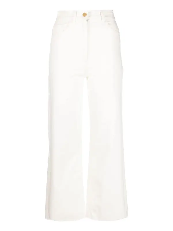 Elisabetta Franchi High-waisted Cropped Jeans - Neutrals