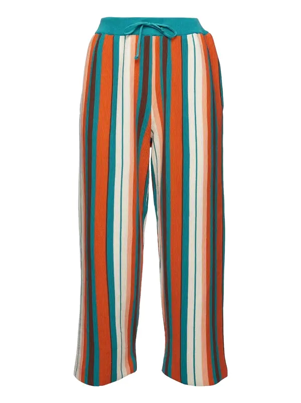 La DoubleJ Vertical-stripe Cropped Trousers - Red