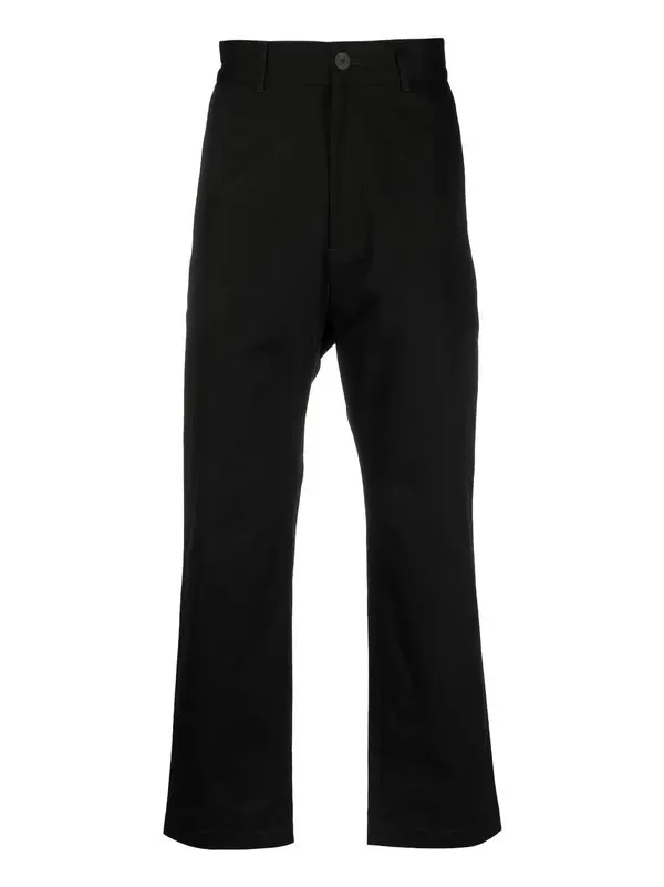 Studio Nicholson High-waisted Cotton Trousers - Black