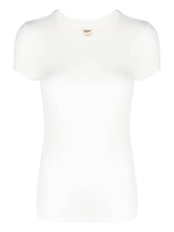 L'Agence Round-neck Short-sleeved Top - White