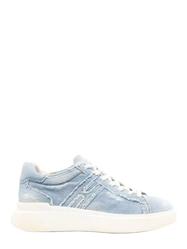 Hogan Distressed Denim Sneakers - Blue