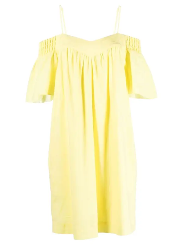 Karl Lagerfeld Belted Linen-blend Midi Dress - Yellow