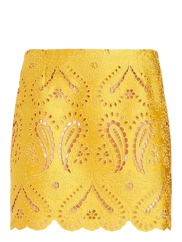 Etro Embroidered Mini Skirt - Yellow