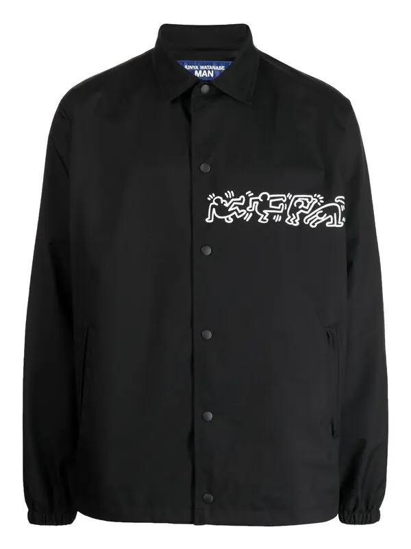 Junya Watanabe Printed Sleeves Shirt Jacket - Black