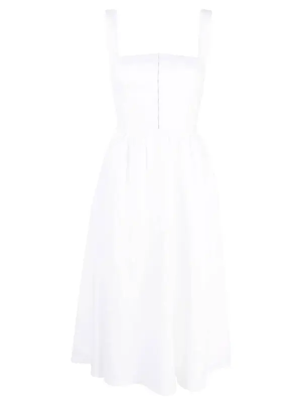REFORMATION Tagliatelle Linen Midi Dress - White
