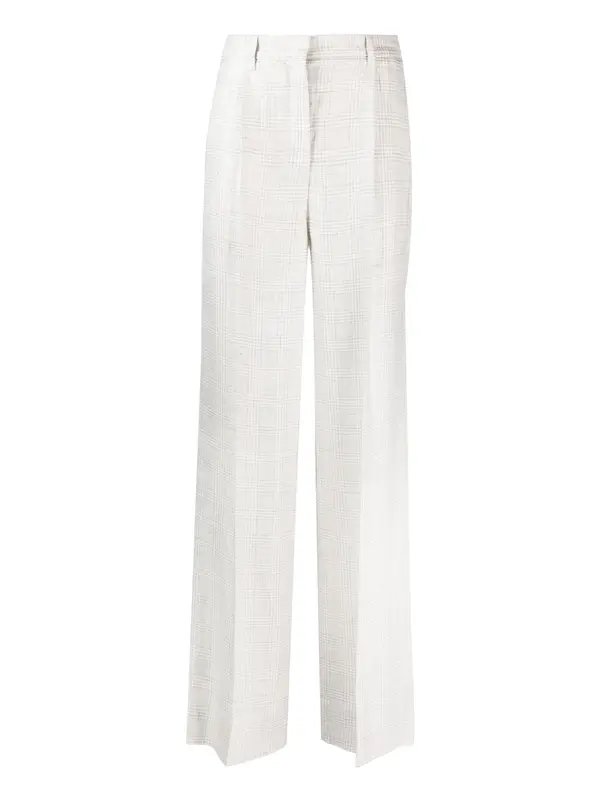Lorena Antoniazzi Tailored Houndstooth Trousers - White