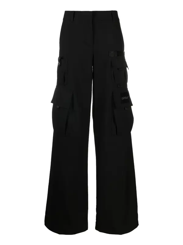 Off-White Wide-leg Cargo Pants - Black