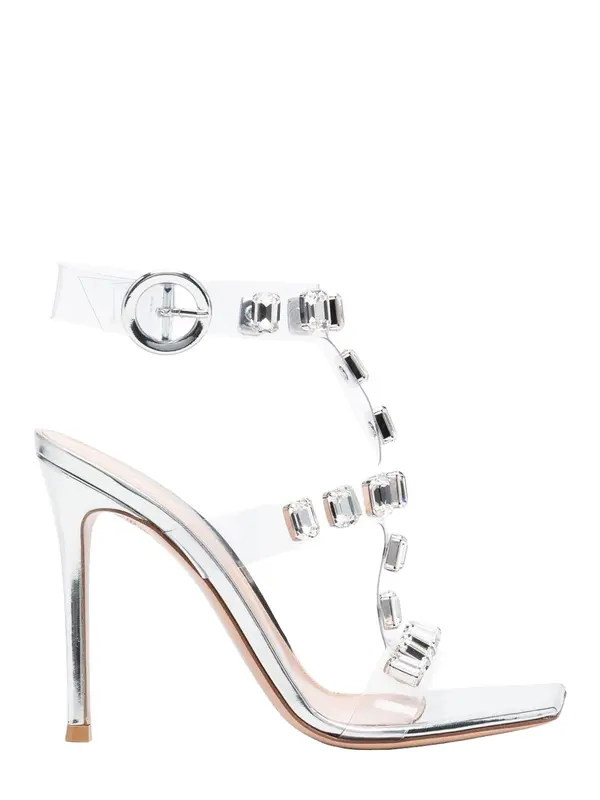 GIANVITO ROSSI 105mm Crystal-embellished Sandals - White