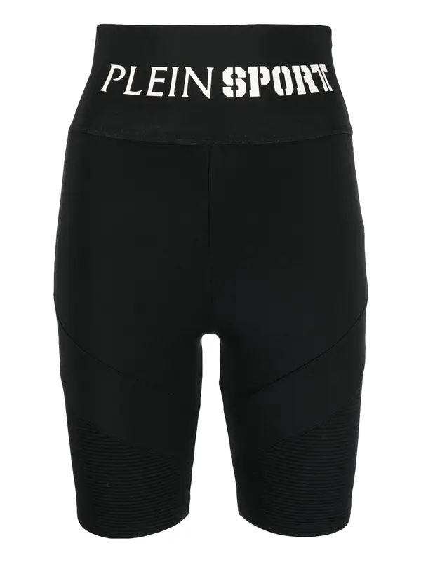 PLEIN SPORT Logo Waistband Cycling Shorts - Black