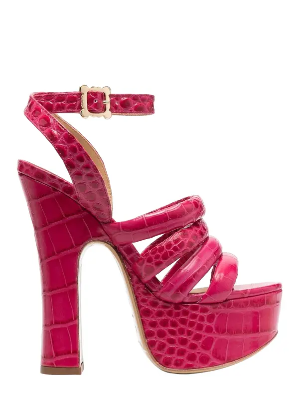 VIVIENNE WESTWOOD 150mm Crocodile Platform Sandals - Pink