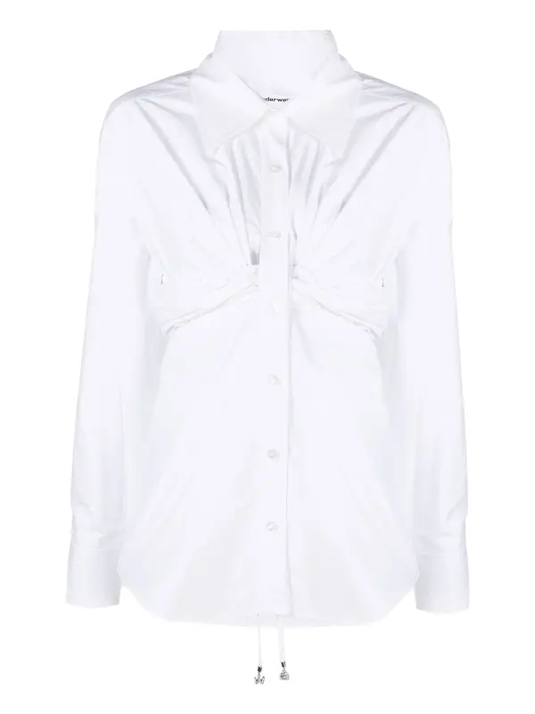Alexander Wang Ruched-waist Long-sleeved Shirt - White