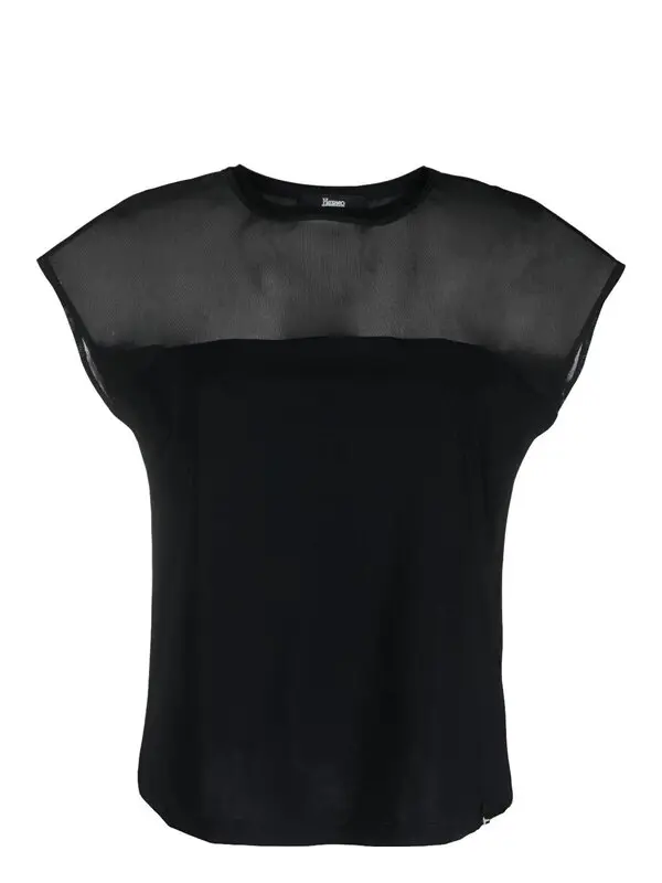 Herno Tulle-panel T-shirt - Black