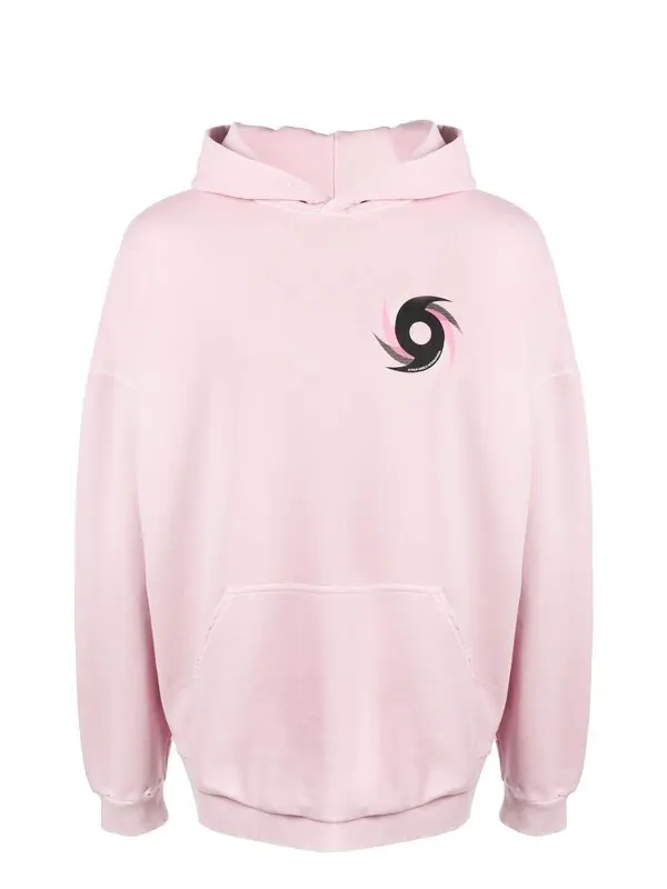 Palm Angels Hurricane Devore-print Hoodie - Pink