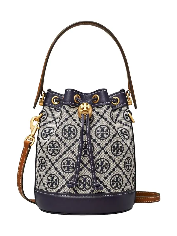 Tory Burch T Monogram Bucket Bag - Blue