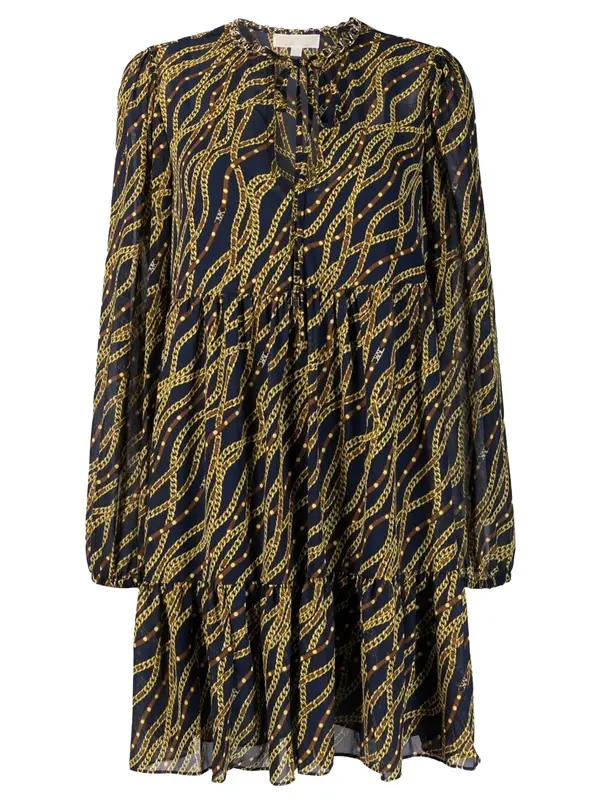 Michael Kors Chain-link Print Dress - Blue