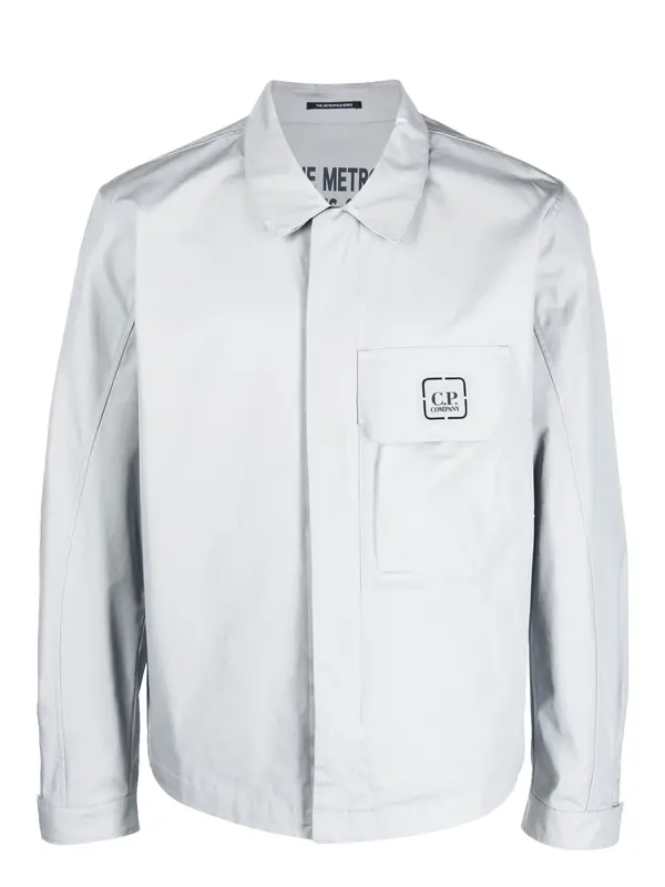 C.P. COMPANY Logo-print Shirt Jacket - Grey