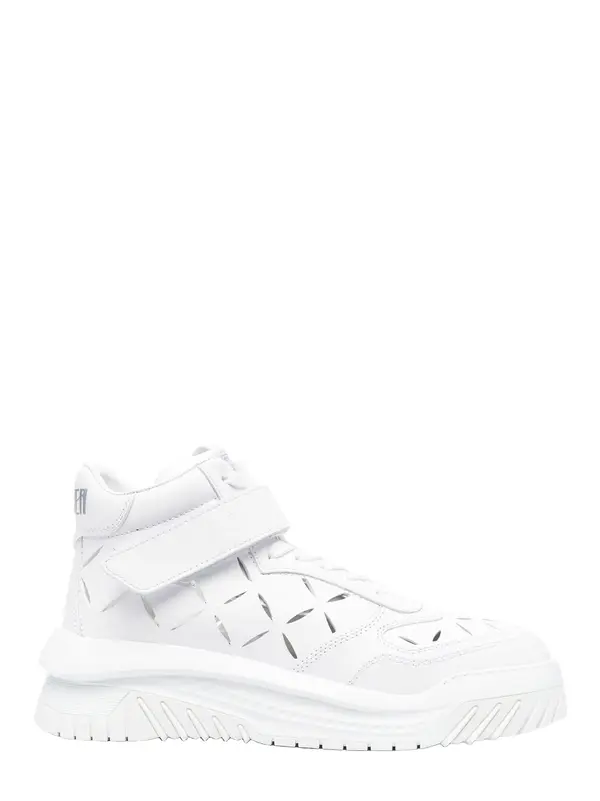 Versace High-top Leather Sneakers - White