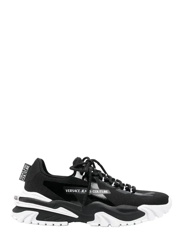 Versace Logo-print Low-top Sneakers - Black