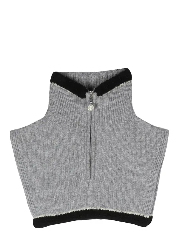 BARRIE Cashmere Zip-up Collar - Grey
