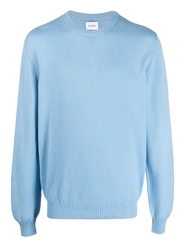 BARRIE B Label Cashmere Jumper - Blue