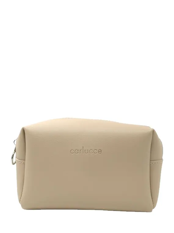 CARLUCCE Vegan Leather Cosmetic Bag - Natural