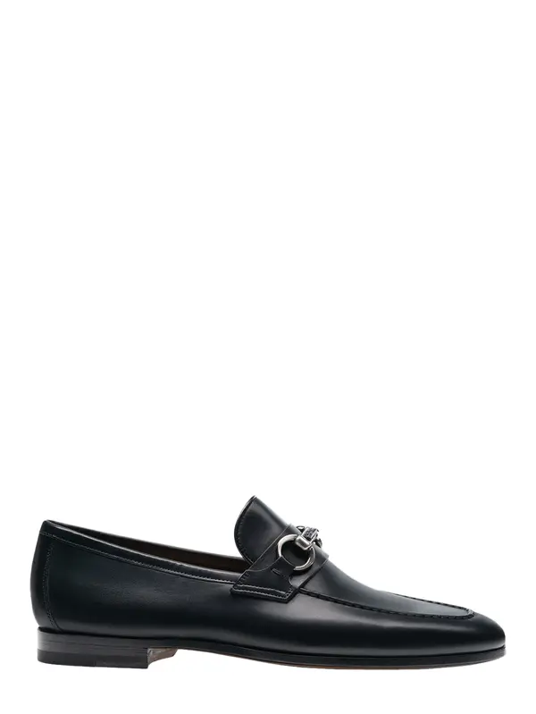 Magnanni Diago Leather Loafers - Black